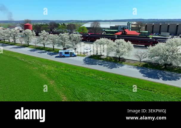 Strasburg, Pennsylvania, April 8, 2026 - White flowers bloom on trees ...