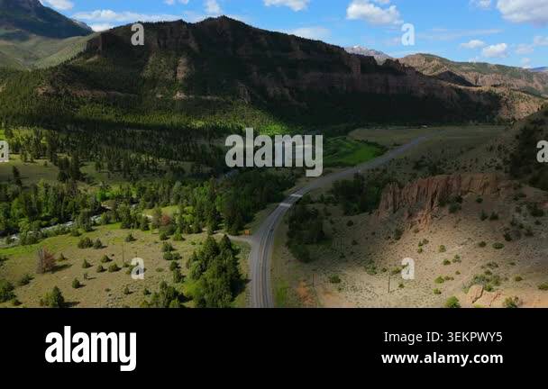 Aerial Montana USA reveals breathtaking mountain valley with dramatic ...