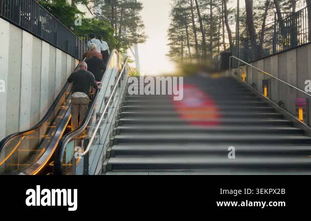 Led stairs at Tokyo Solamachi commercial complex by Tokyo Skytree tower ...