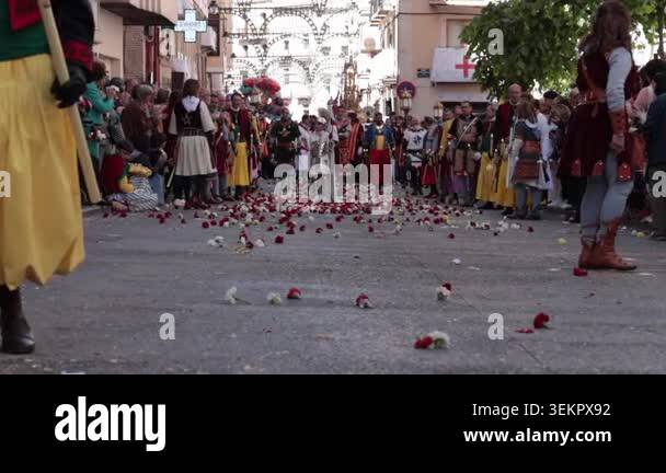 Throwing Carnations at the Figure of Sant Jordiet During the Relic ...