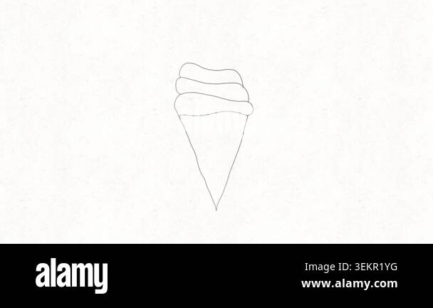 Bright colorful ice cream in a waffle cone with playful summer style ...
