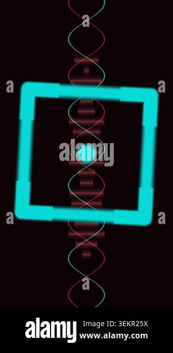 Neon Framed Geometry with Helical Light Pattern In Dark Setting Stock ...