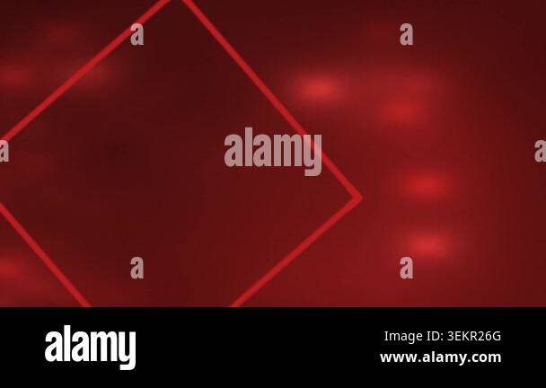 Abstract Red Diamond Shapes Illuminating Dark Background in Moving ...