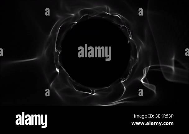 Monochrome energy vortex formed by flowing luminous smoke waves ...