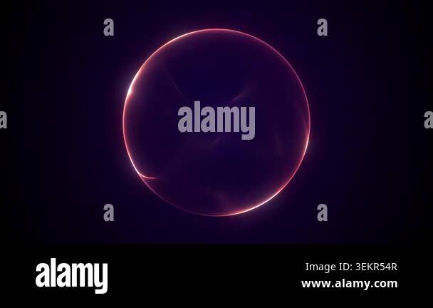 Warm Amber Neon Plasma Sphere with Soft Liquid Surface Motion, Glowing ...
