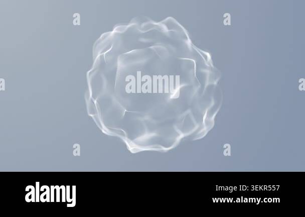 Abstract White Fluid Mesh Sphere with Subtle Wave Deformation, Digital ...