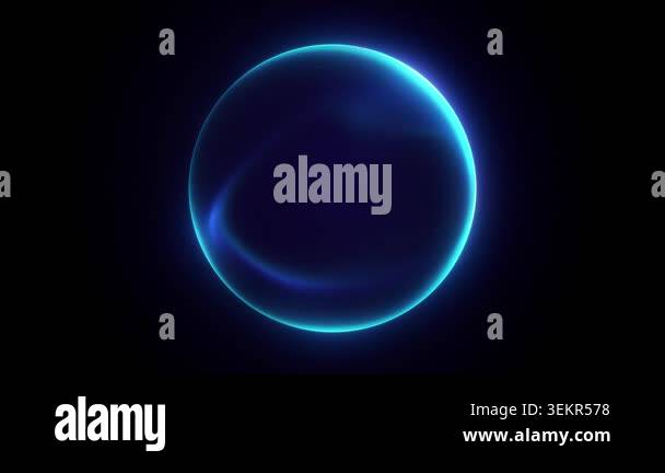 Glowing digital sphere with smooth mesh surface. Cyan luminous orb with ...