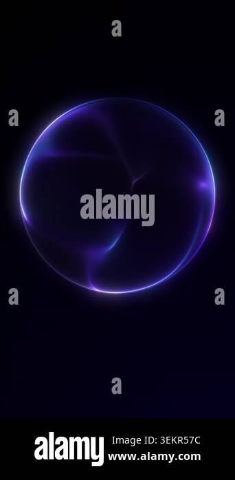 Luminous abstract sphere with soft flowing light surface. Electric blue ...