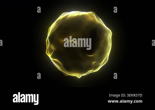 Abstract Golden Fluid Energy Sphere with Soft Flowing Light Waves and ...