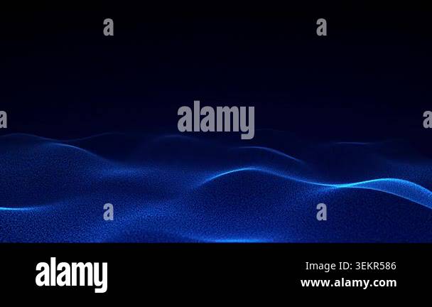 Blue grainy waves flow continuously in a seamless 4K 60 fps loop. Ideal ...