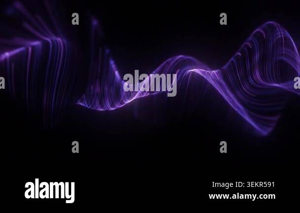 Purple Neon Waveform Signal, Futuristic Audio Spectrum Lines, Glowing ...