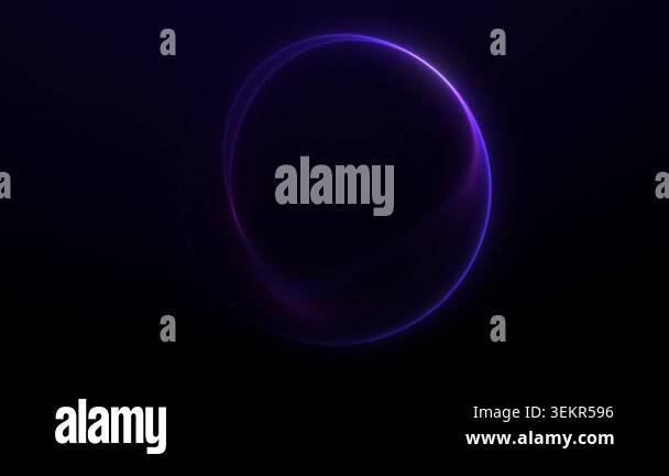 Deep violet glowing sphere with soft neon rim light on black background ...