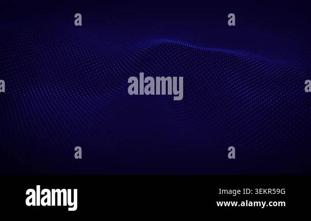 Particles blue wave. Cyber technology blue background loop. Abstract ...