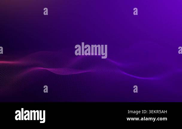 Abstract purple digital wave made of particles and dots, glowing data ...