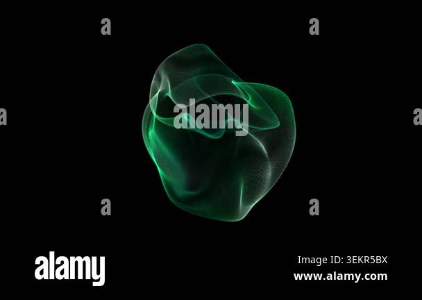 Green energy sphere form. Fluid eco plasma flow structure. Luminous ...