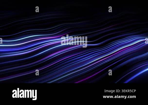 Neon signal ribbons pink and blue tones forming smooth flowing wave ...