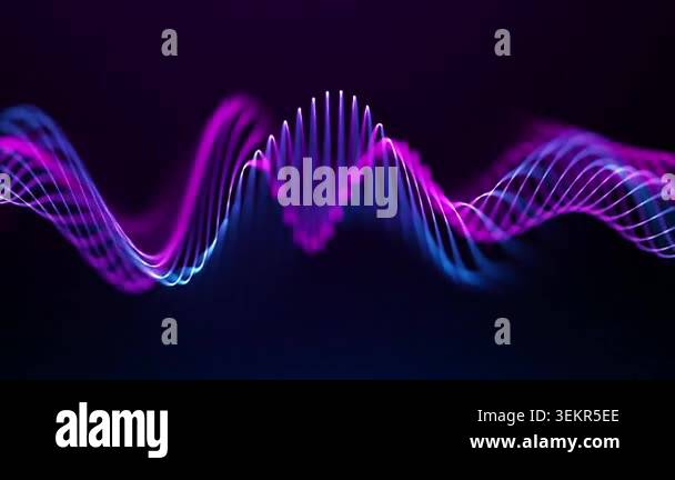 4K 60 fps. Abstract loopable blue and violet wavy motion background ...