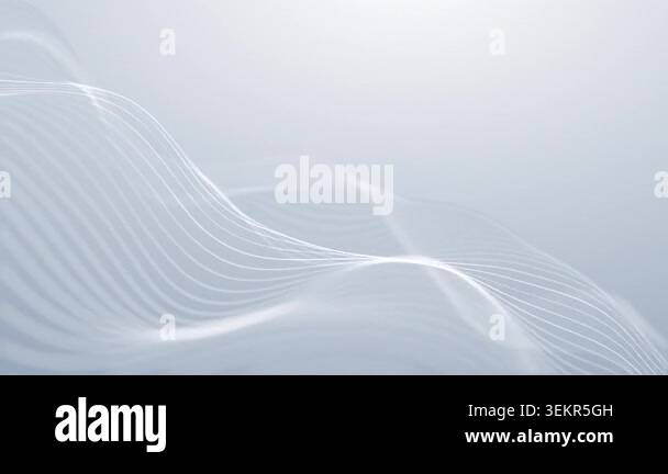 Minimal white flowing wave lines on soft light background. Elegant ...