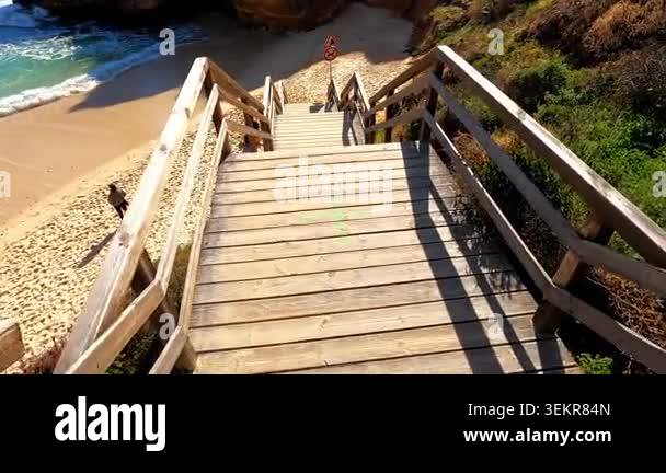 Idyllic coastal landscape with rocky cliffs and crashing Atlantic waves ...