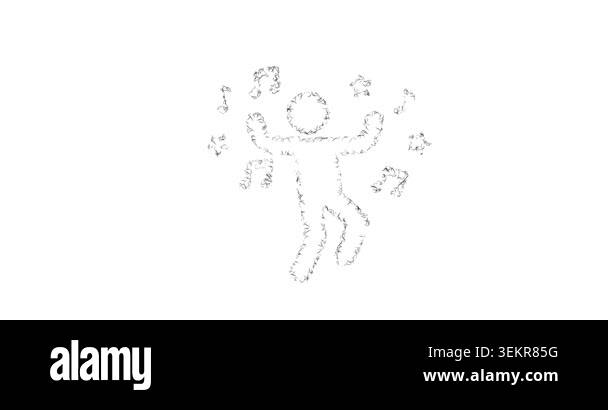 Sketch style minimal dance icon animation - smooth progressive reveal ...