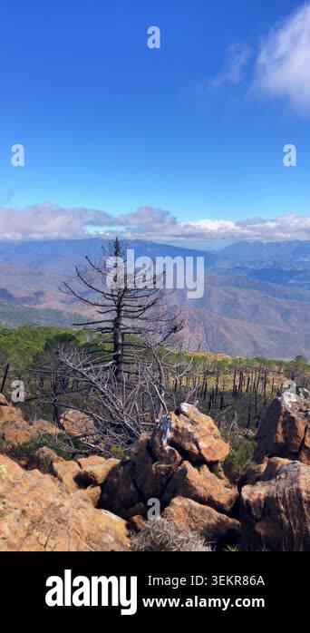 Sweeping mountain panorama revealing the sparkling Mediterranean Sea ...