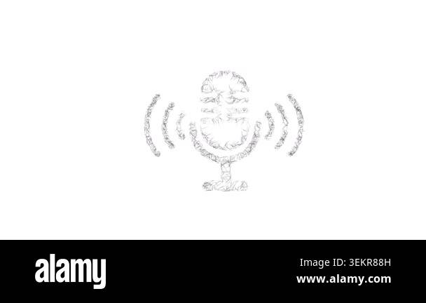 Sketch style minimal podcast icon animation - smooth progressive reveal ...