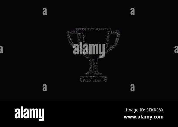 Sketch style minimal trophy icon animation - smooth progressive reveal ...