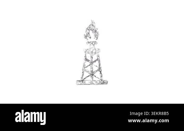 Sketch style minimal gas flare icon animation - smooth progressive ...