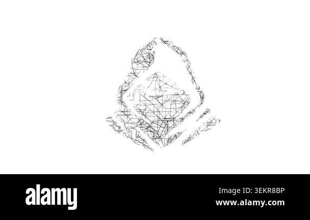 Sketch style minimal stealth icon animation - smooth progressive reveal ...