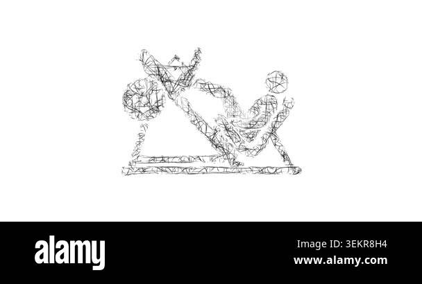 Sketch style minimal leg press icon animation - smooth progressive ...