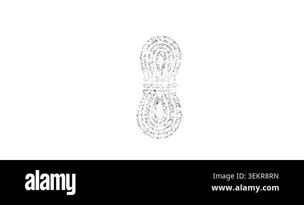 Sketch style minimal climbing rope icon animation - smooth progressive ...
