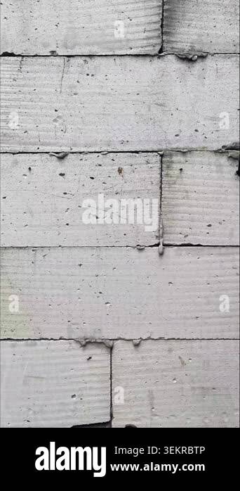 Close-up Texture of White Lightweight Concrete Block Wall Stock Video ...