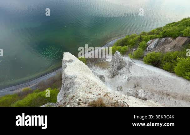 View of famous white chalk cliffs in Jasmund National Park on Rugen ...