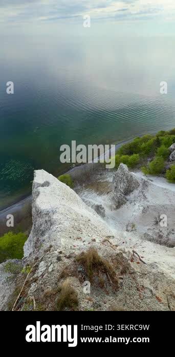 View of famous white chalk cliffs in Jasmund National Park on Rugen ...