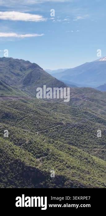 Green mountain landscape. Mountainous winding road. rocky mountains ...
