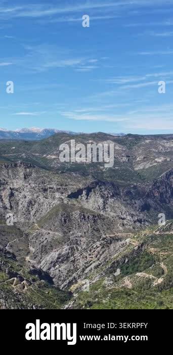 Green mountain landscape. Mountainous winding road. rocky mountains ...
