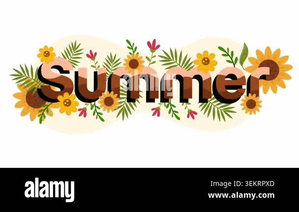 Beautiful summer typography design decorated with vibrant yellow ...