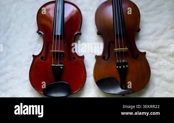 Footage Beautiful Wooden violin,show detail of acoustic instrument,put ...