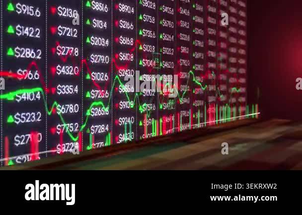 digital screen with stock market data Stock Video Footage - Alamy