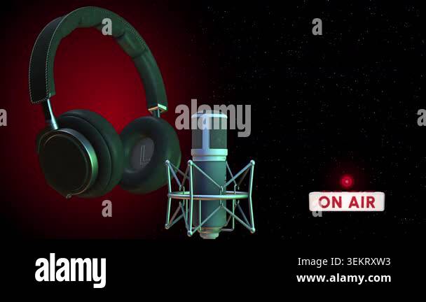 microphone on a radio background Stock Video Footage - Alamy