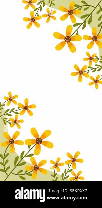 yellow daisy flower frame vertical video loop for story Stock Video ...