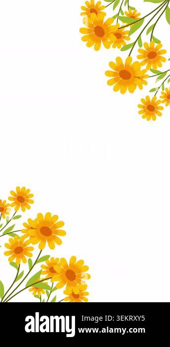 yellow marigold flowers vertical frame layout with text space Stock ...