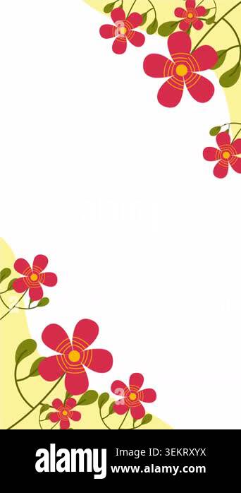 red blossom flowers vertical frame background with copy space Stock ...