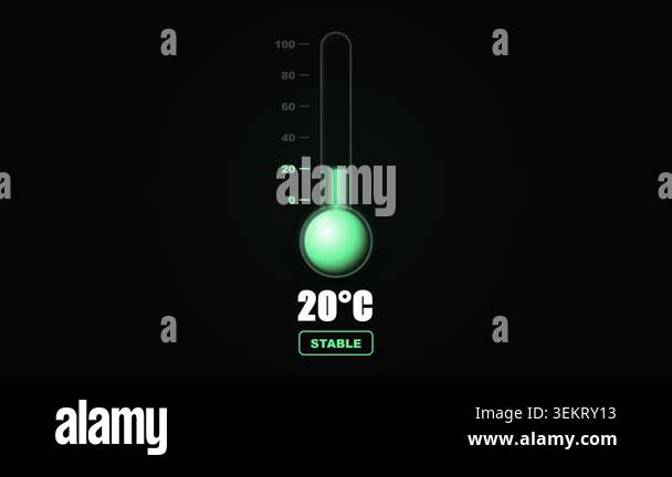This video displays a graphical thermometer with increasing temperature ...