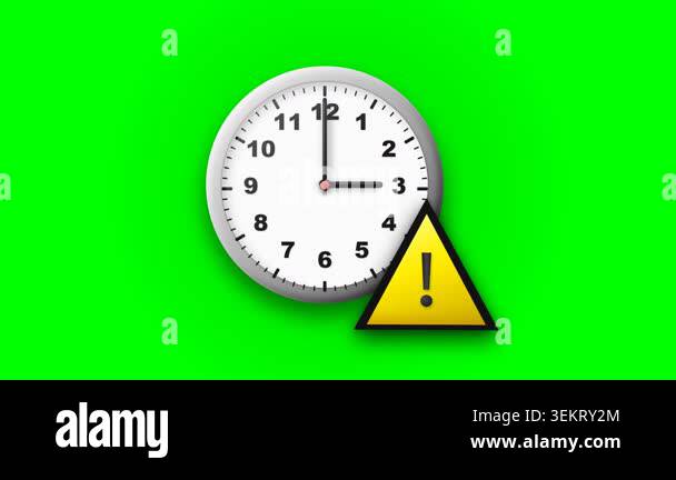 An animation of a classic wall clock with hands spinning fast, next to ...
