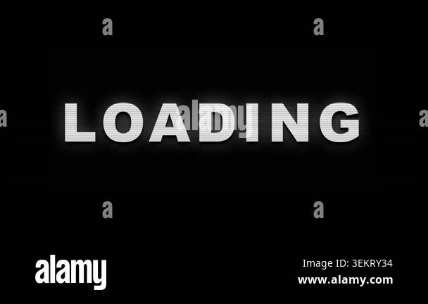 A clean and simple animation of the word LOADING in white text on a ...