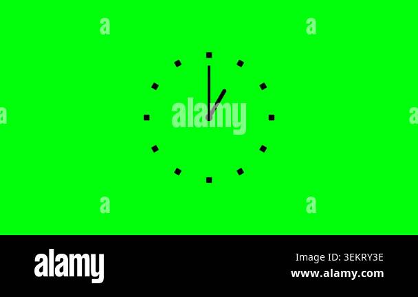An animation of a simple black analog clock with hands spinning rapidly ...