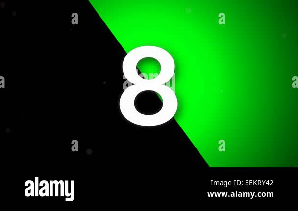 Modern futuristic number with neon green and black geometric background ...