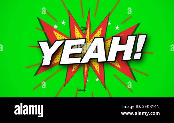 A vibrant pop art animation featuring the word YEAH in a starburst ...