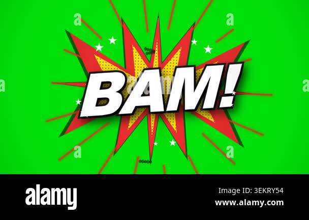 This dynamic animation features a classic pop art explosion with the ...